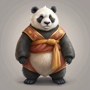 The head and body of the panda, the anthropomorphic animal, the ...