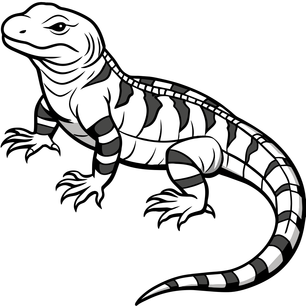 Argentine Black and White Tegu vector - Recraft