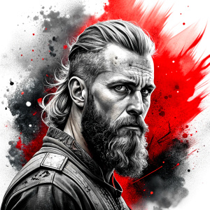 Nordic ragnar - perfect realistic art, high-definition grey and black ...