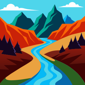 mountain river - Recraft