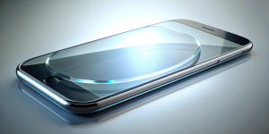 telephone smartphone modern ellipse-shaped transparent, glass - Recraft