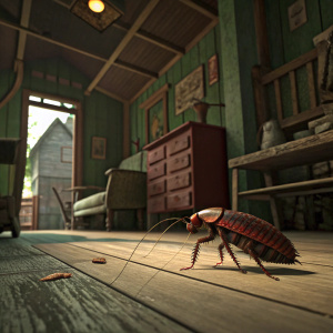 In a scene from an animated film, Socorro the cockroach scurries across ...