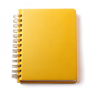 closed yellow notebook on white background - Recraft