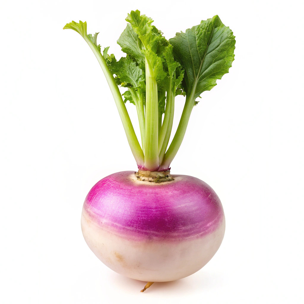 Create a High Quality: a single and fresh turnip on white background ...