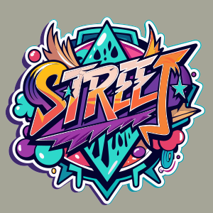 Design a streetwear-inspired sticker featuring bold typography and ...