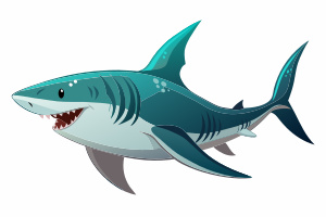 Basking shark white background - Recraft