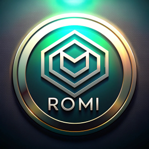 logo for an organization that creates cryptocurrency called Romi Crypto ...