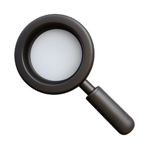black color simple Magnifier from front - Recraft