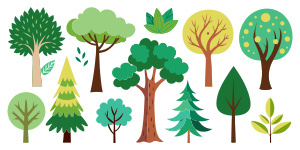 hand drawn trees collection - Recraft