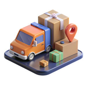 Home delivery express shipping background 3d render illustration ...