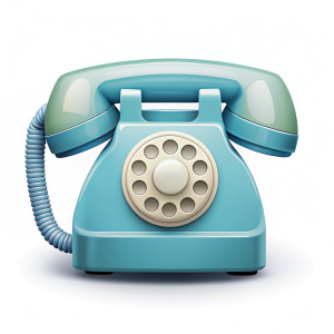 Telephone front side on white background - Recraft