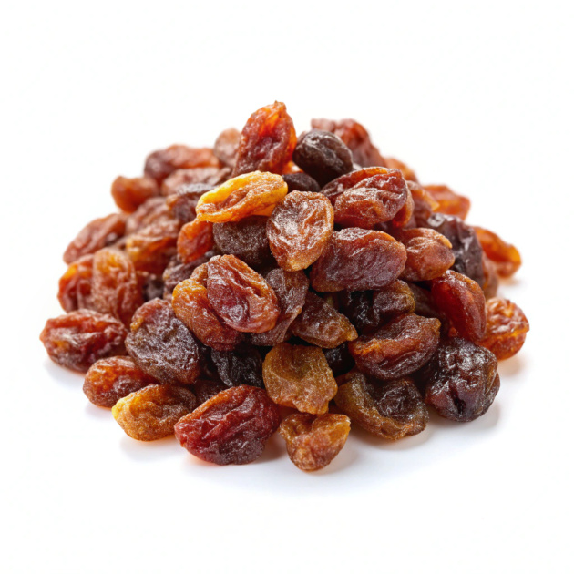Sweet raisins on white background - Recraft