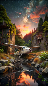 .old small plane cessna abandoned crash rusty scrap, Camping area ...
