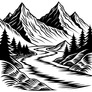 river mountains - Recraft