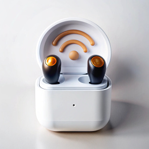 wireless tws earbuds icon on white background - Recraft