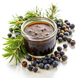 juniper sauce. .on white backgound - Recraft
