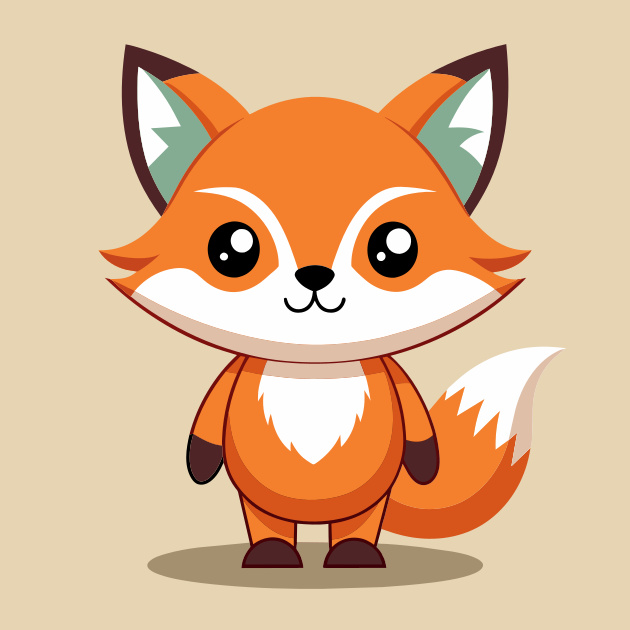 cute fox, anime style - Recraft