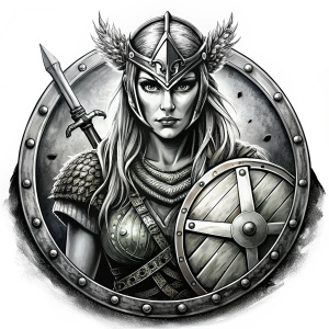nordic shieldmaiden weapons high-definition design grey and black ...