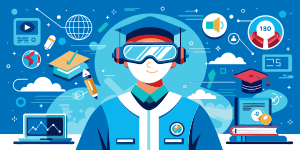 Computer vision student in vr glasses - Recraft