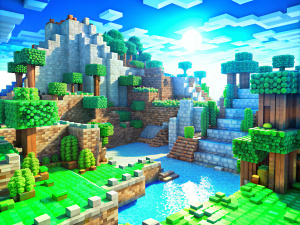 minecraft style background - Recraft