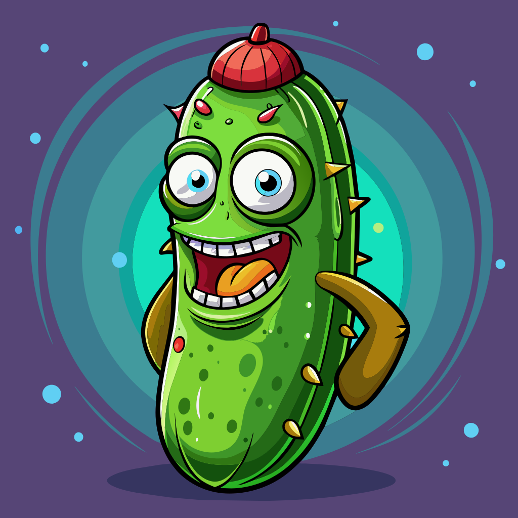 Hand drawn pickle cartoon illustration - Recraft