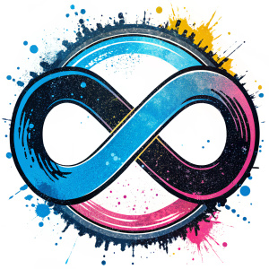 Infinity graffiti , white background - Recraft