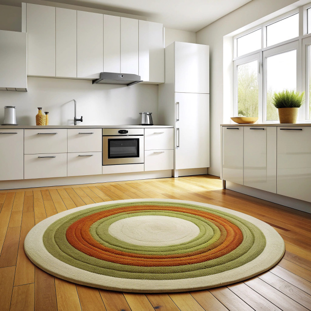 modern kitchen round rug. - Recraft