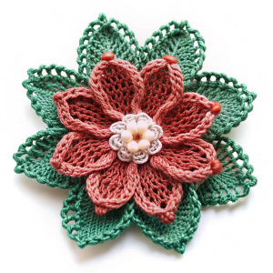 knitted lace flower - Recraft