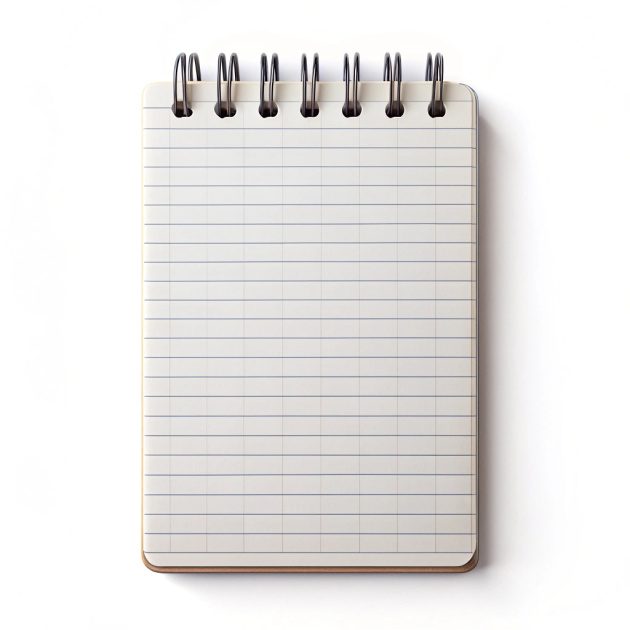 Vertical spiral notepad on white background - Recraft