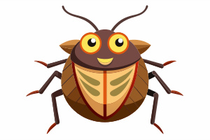 cute cartoon Stink bug white background - Recraft