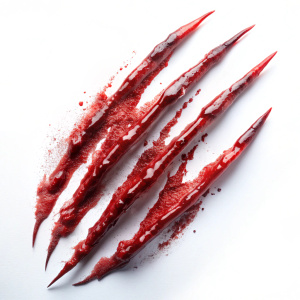 blood claw scratch wounds on white background - Recraft