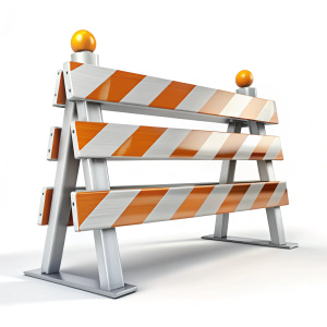 under construction barricade, on white background - Recraft