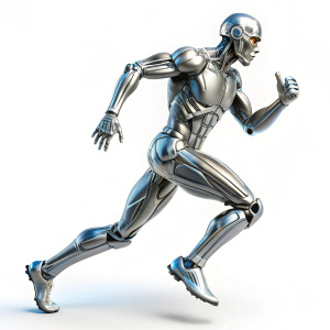 Cyborg Running isolated on white background - Recraft