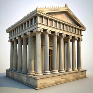 3D Render of the Parthenon in Athens, on isolated white background ...