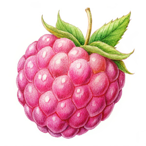 pink cute raspberry white background - Recraft