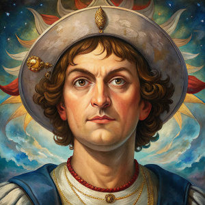 young and beautiful face Christopher Columbus - Recraft