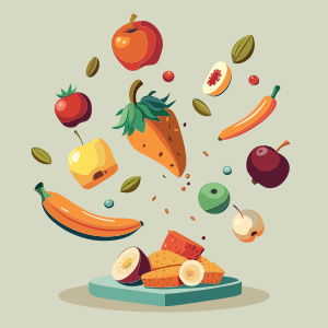 a lot of real food falling from above more details more realistic with ...