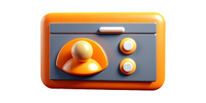 admin user login system with orange lights background - Recraft