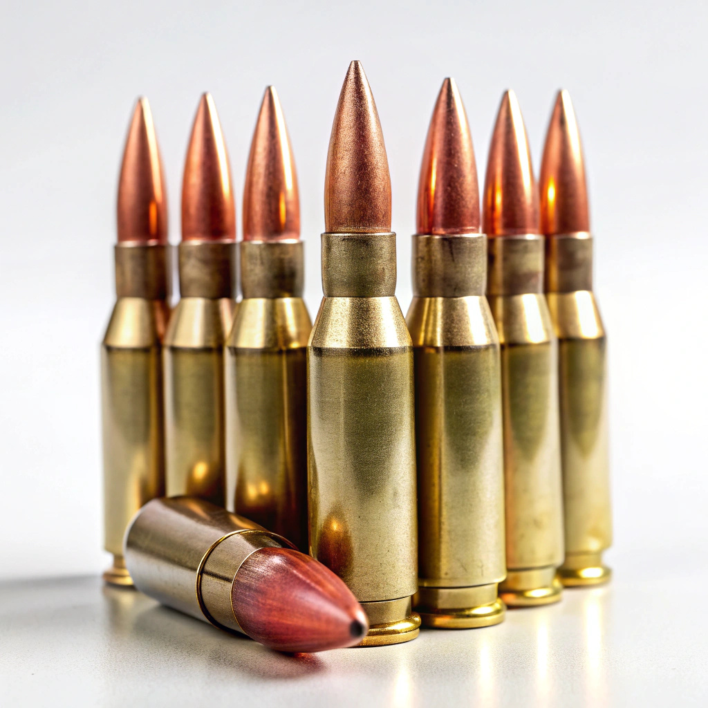 Assault rifle bullets on white back ground - Recraft