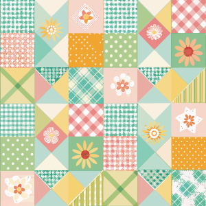 pastel farmhouse patchwork quilt seamless pattern - Recraft