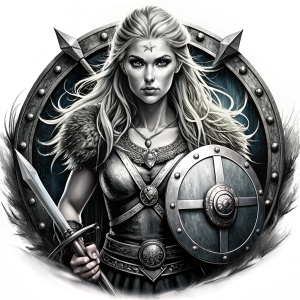 nordic shieldmaiden weapons high-definition design grey and black ...