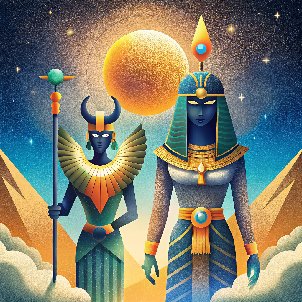 Isis and Osiris creature egypt - Recraft