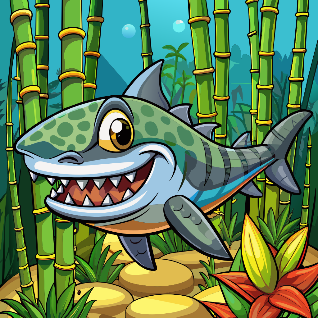 Bamboo Shark Cartoon Vector Illustration - Recraft