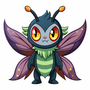 mothman,cryptid, cute, cartoon,kawaii white background - Recraft