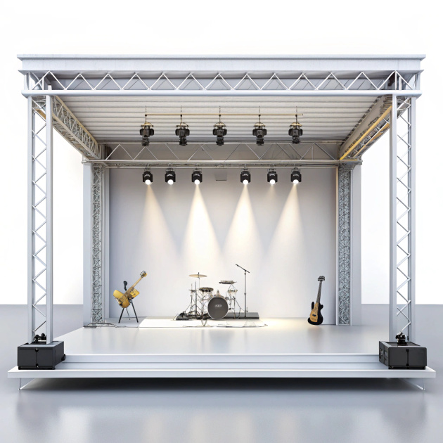 Live Performance Stage on white background - Recraft