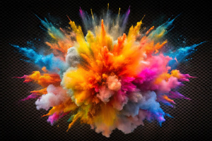 holy color explosion isolated on transparent background - Recraft