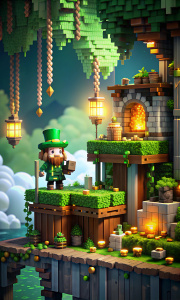 St. Patricks Day pixel world - Recraft
