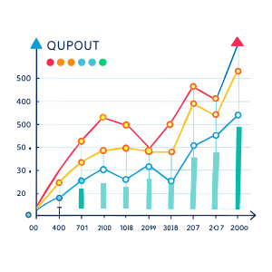 A line graph showing the trend of production output over time, with ...