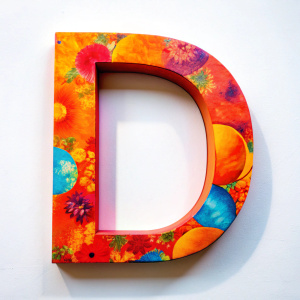 Colored D in Stylish writing with white background - Recraft