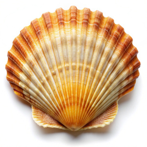 scallop shell isolated on white background - Recraft